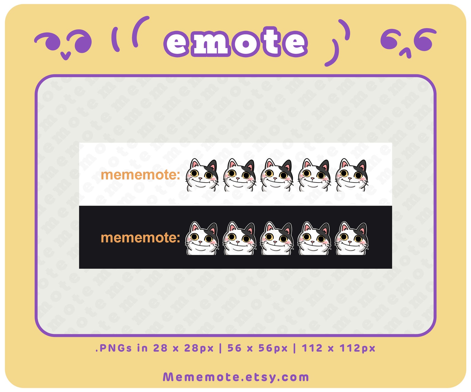 Polite Smile Cat Meme Emote for Twitch, Discord, Youtube, Kick ID0035 ...