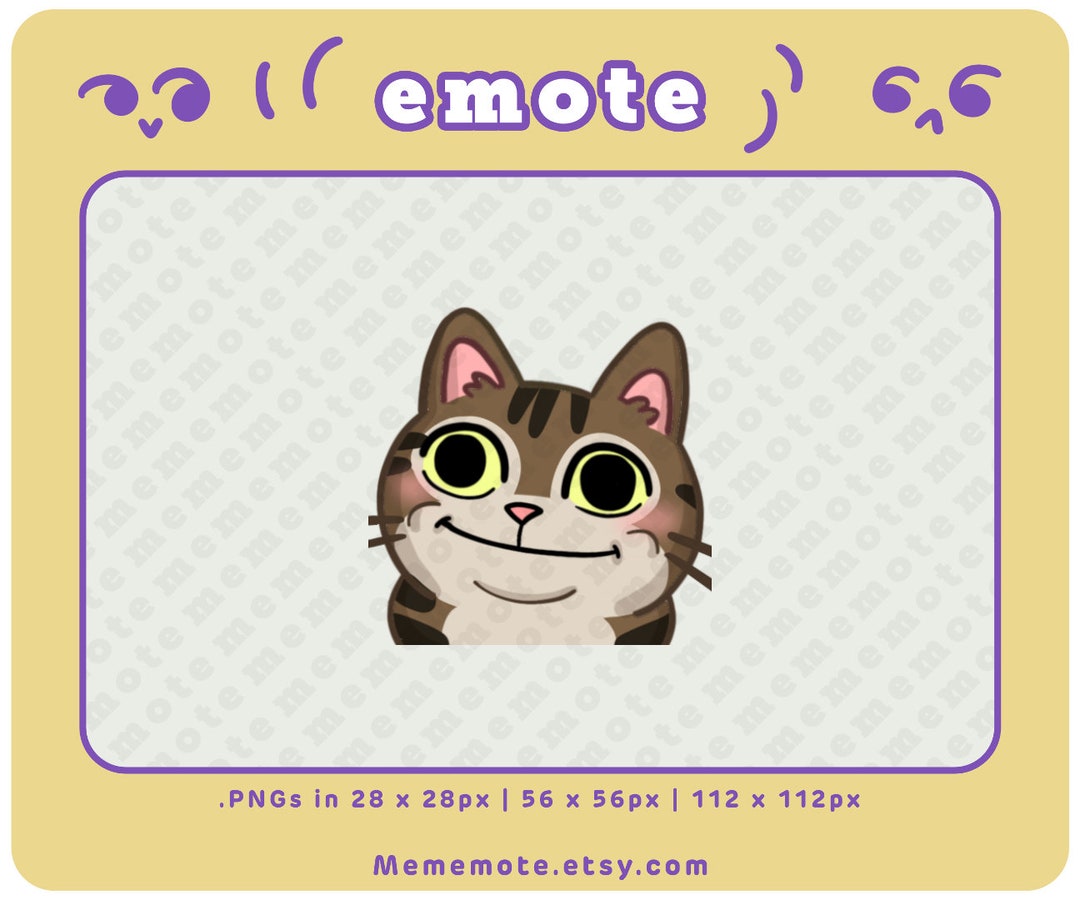 Tabby Cat Polite Smile Emote for Twitch, Discord, Youtube, Kick| ID ...