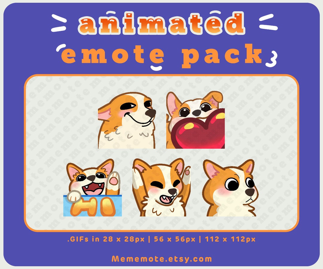 5 X Corgi Dog ANIMATED Emote for Twitch, Discord, Youtube, Kick ...