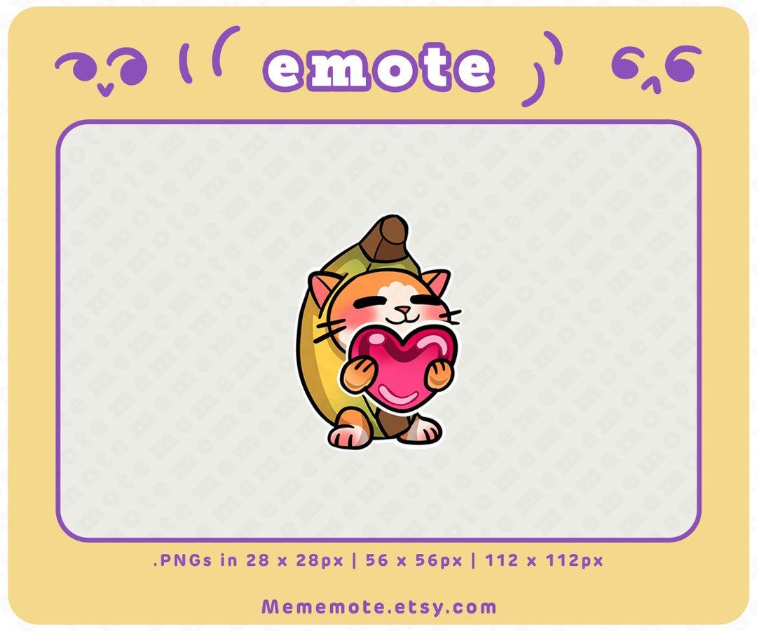 Orange Banana Cat With Heart Meme Emote for Twitch, Discord, Youtube - Etsy