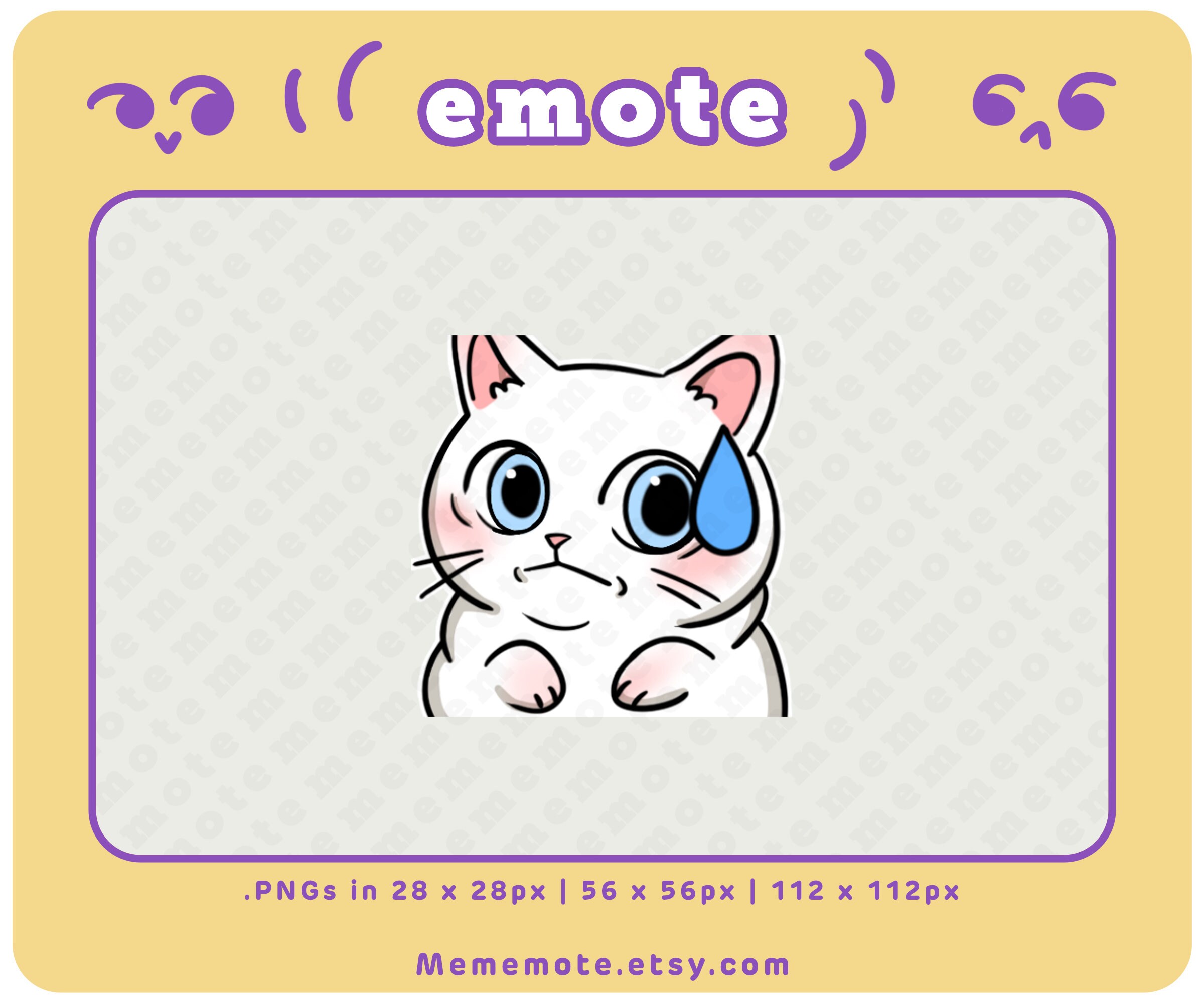 White Cat Uh Oh Meme Emote for Twitch, Discord, Youtube, Kick - Etsy