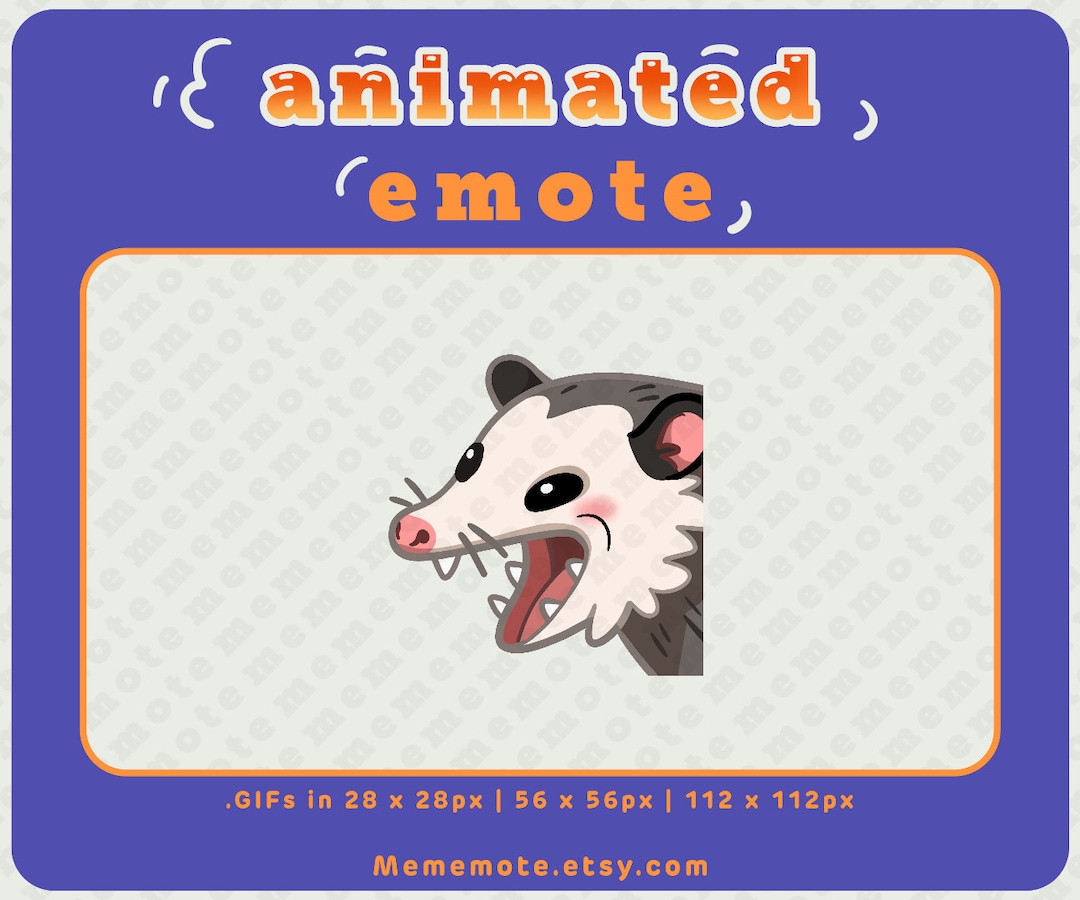 Screaming Opossum ANIMATED Emote for Twitch, Discord, Youtube, Kick| ID ...