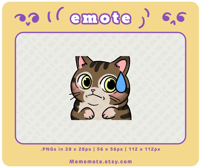 Tabby Cat Uh Oh Meme Emote for Twitch, Discord, Youtube, Kick ID0069 - Etsy