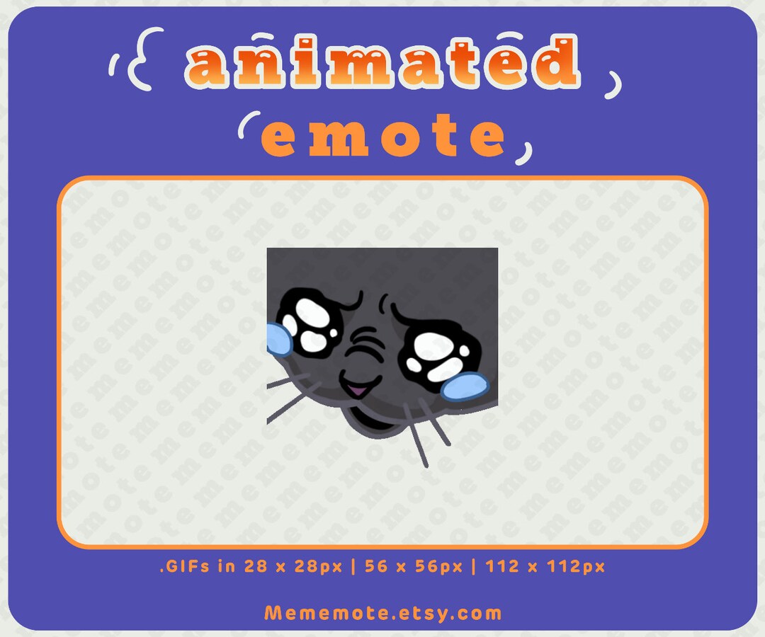 Black Sobbing Crying Cat ANIMATED Emote for Twitch, Discord, Youtube ...