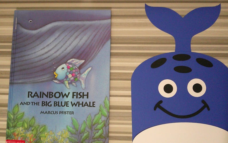 Rainbow Fish and the Big Blue Whale Book With Whale Hat - Etsy