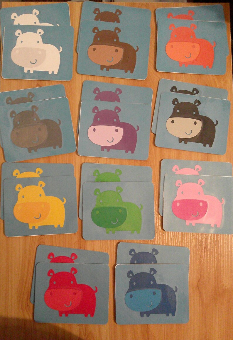 Hippo Color Match Game - Etsy