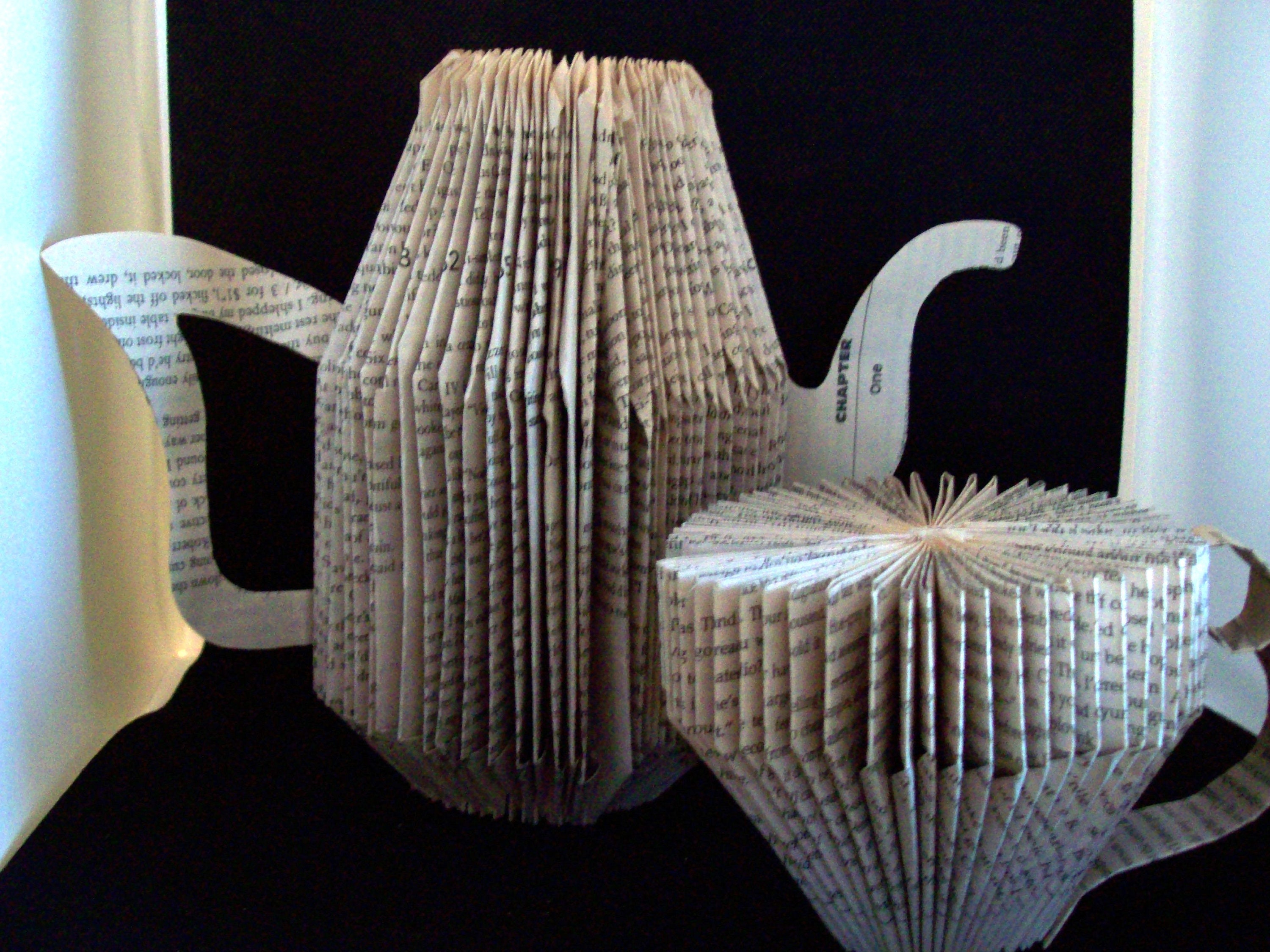 Teapot and Teacup Book Art - Etsy