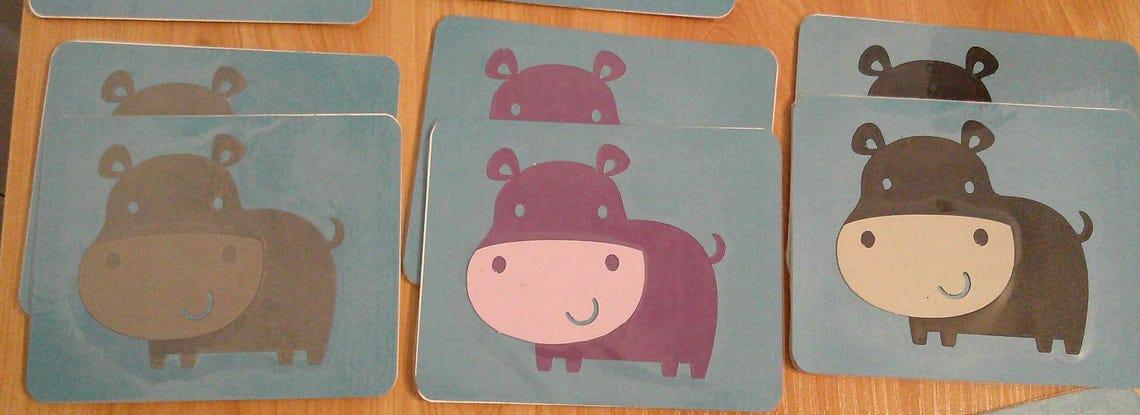 Hippo Color Match Game - Etsy