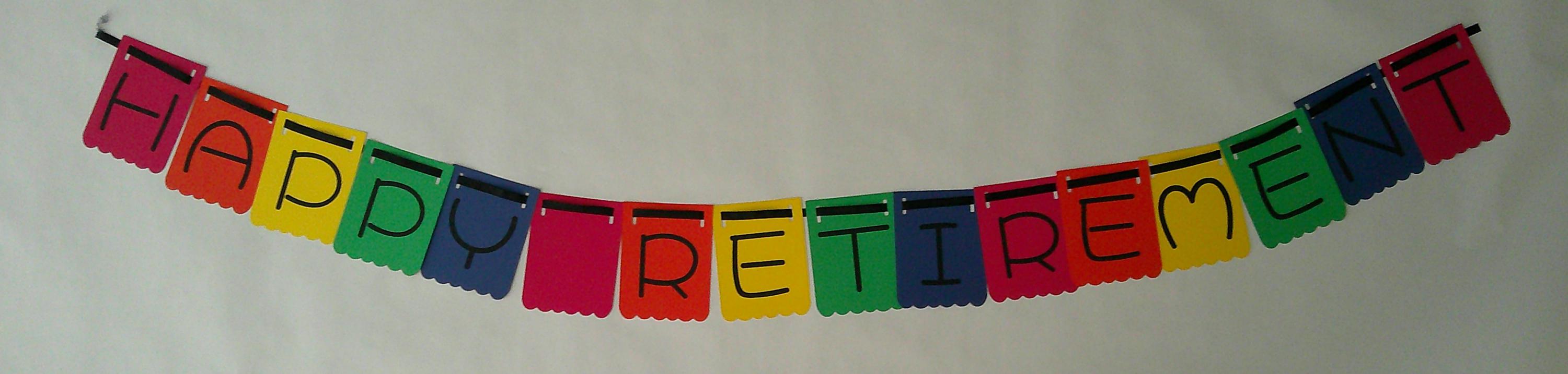 Rainbow Retirement Banner & Cake Topper - Etsy