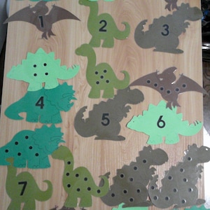 Dinosaur Counting Match Game - Etsy