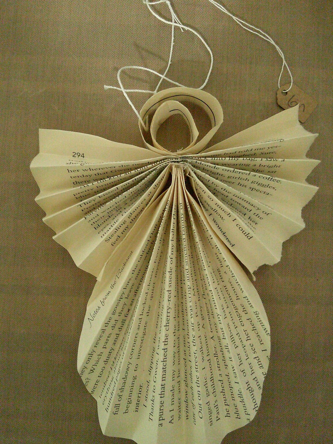 Folded Book Page Angel Ornament: Handmade Holiday Decor - Etsy