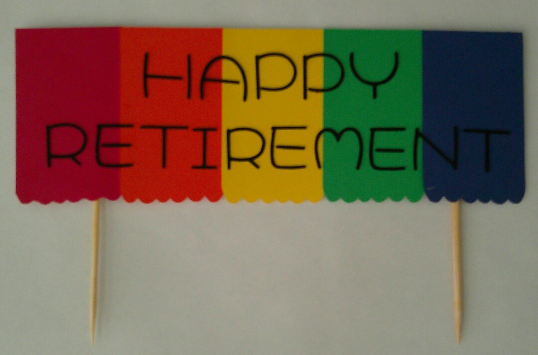 Rainbow Retirement Banner & Cake Topper - Etsy