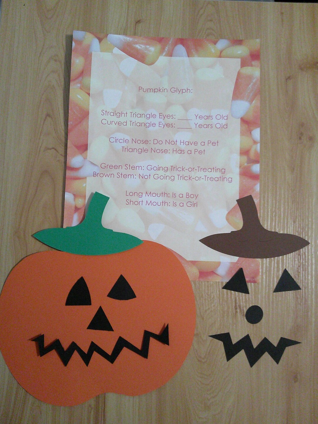 Pumpkin Glyph Activity: DIY Halloween Craft - Etsy