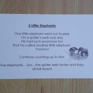 5 Little Elephants Song Props - Etsy