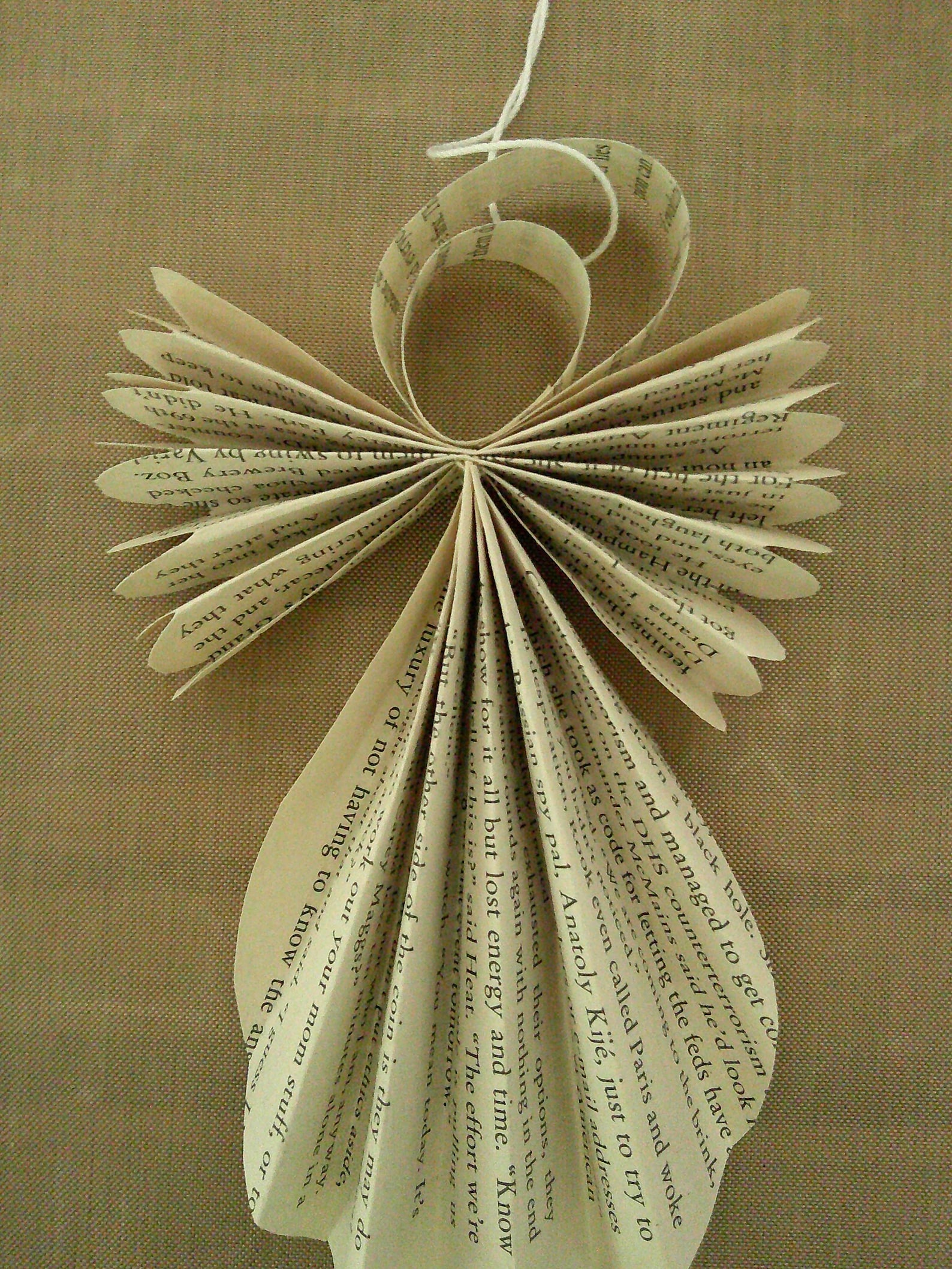 Folded Book Page Angel Ornament: Handmade Holiday Decor - Etsy
