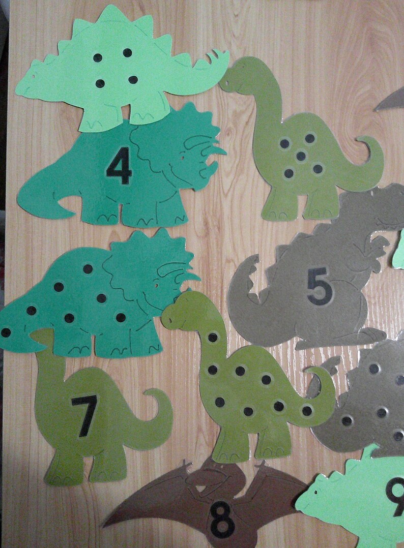 Dinosaur Counting Match Game - Etsy