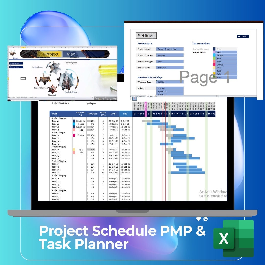 Project Schedule PMP & Gantt Chart Planner - Etsy
