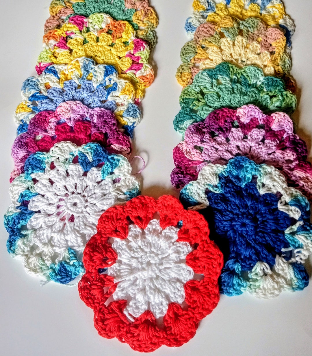 Flower Crochet Coasters, Table Decor, Crochet Drink Coasters, Cup ...
