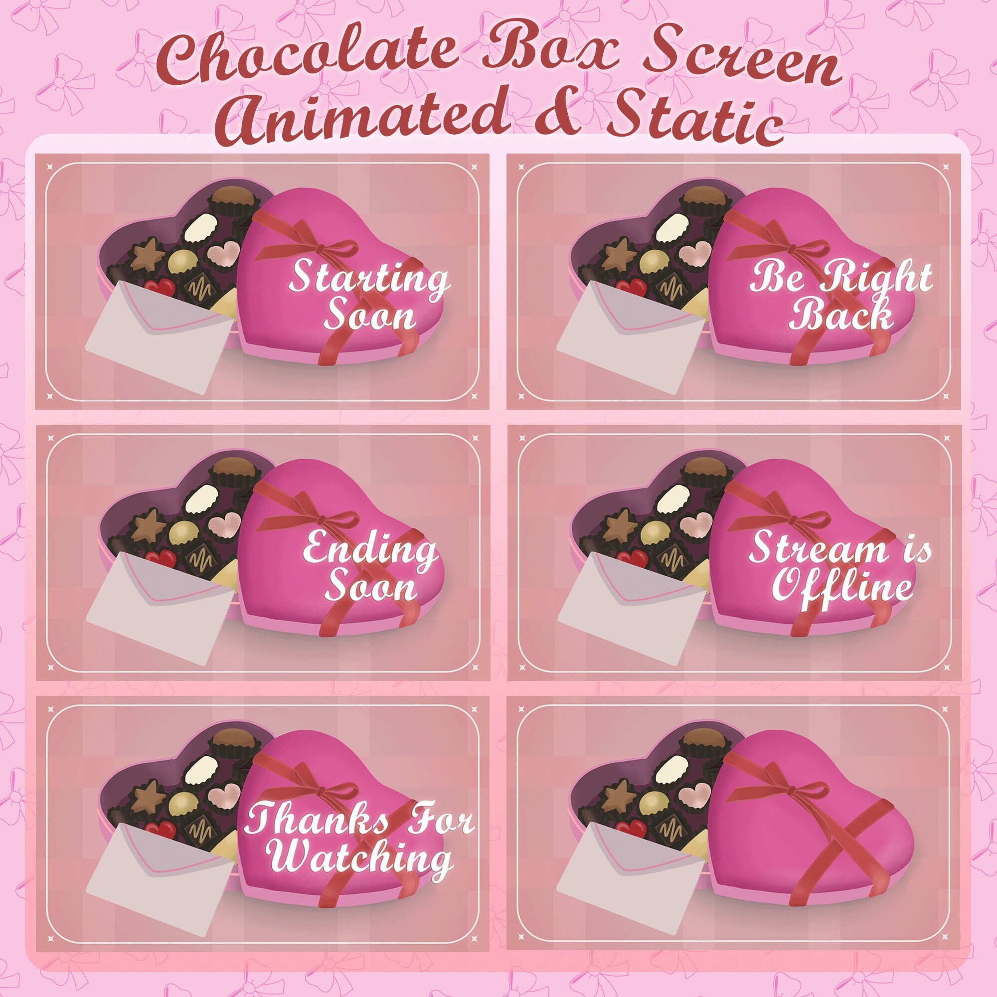 Animated & Static Chocolate Box Screen Bonus Stinger for Streaming - Etsy