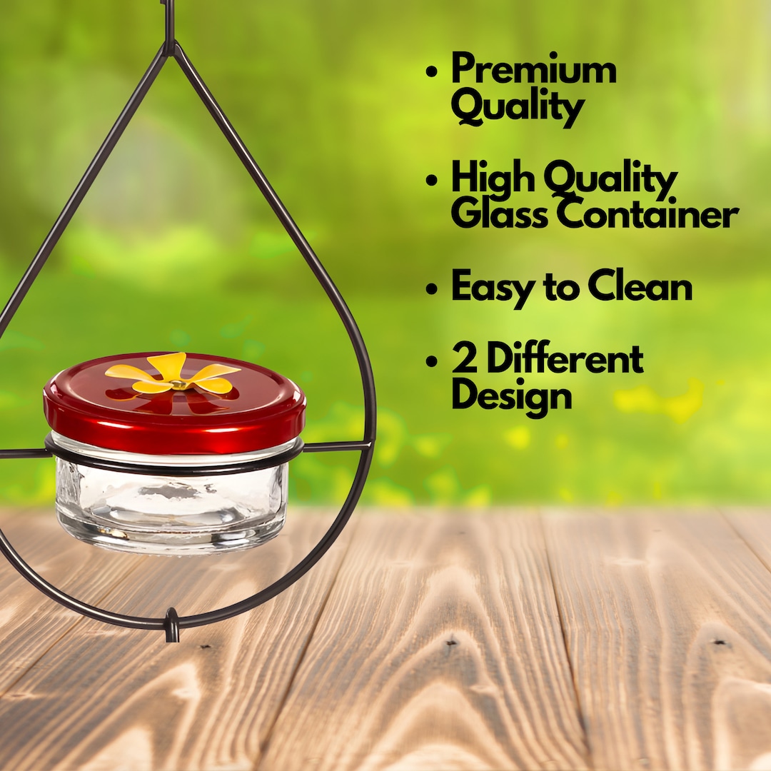 Premium Quality Hanging Glass Hummingbird Feeder Top Quality Garden ...