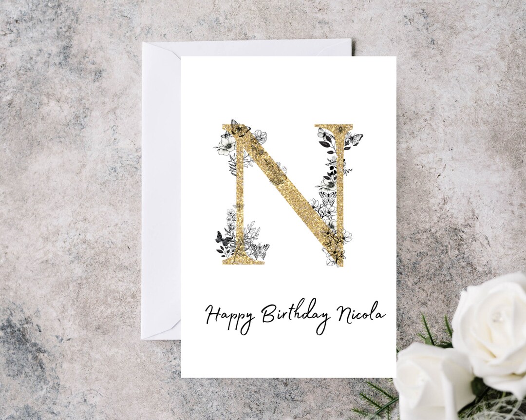 Birthday Letter N Card Greetings Card Birthday Card for Her Mum Friend ...