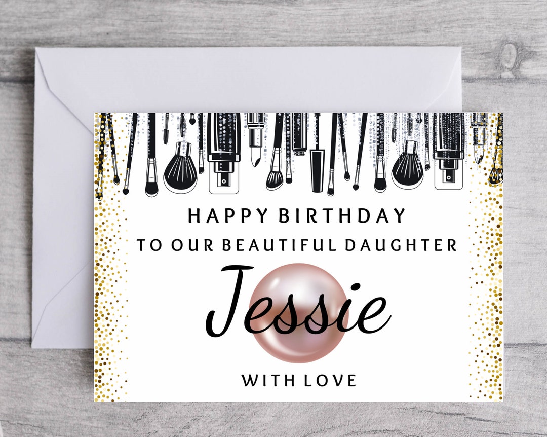 Makeup Birthday Card for Daughter for Her Personalised Card - Etsy