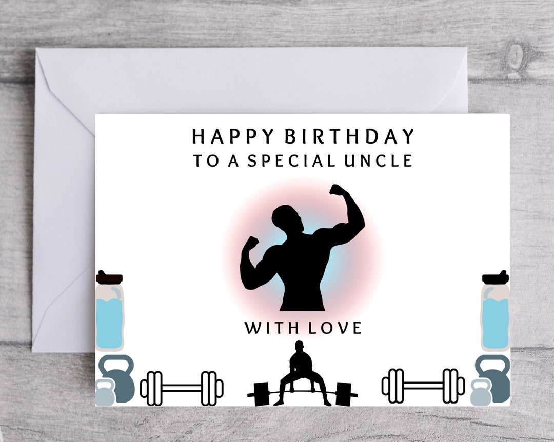 Happy Birthday Fitness Card Birthday Card for Uncle for Him - Etsy