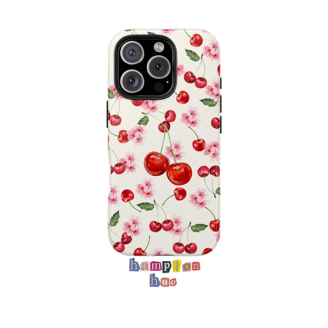 Cherry Collage Phone Case - Red Cherry Case | Floral Cute Aesthetic ...
