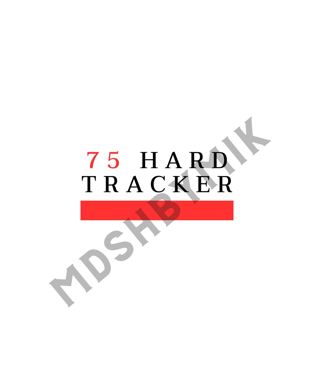 75 HARD CHALLENGE TRACKER - Etsy