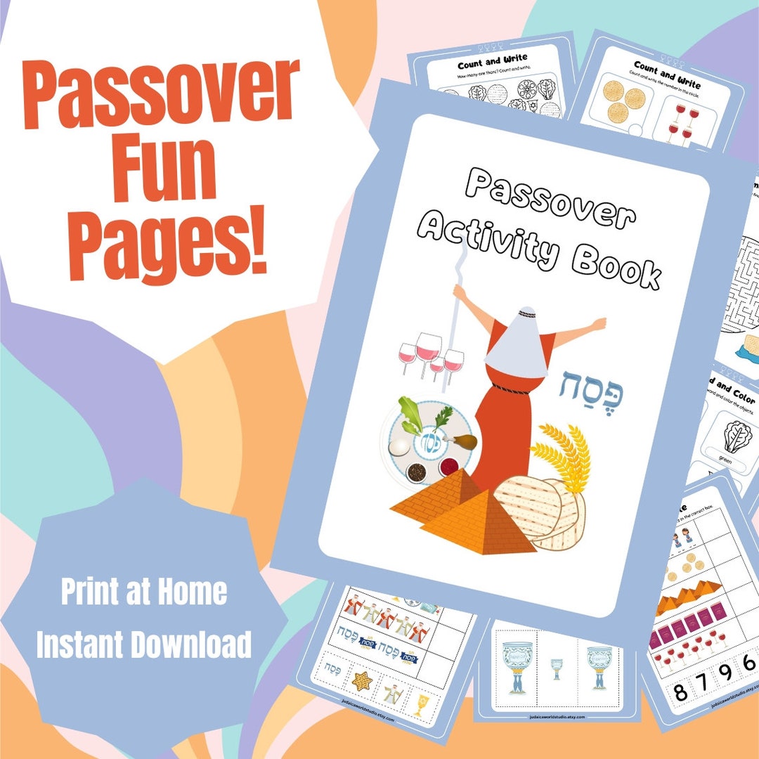 Passover Coloring Fun Pages | Kids Pages | Fun Sheets Bundle | School ...