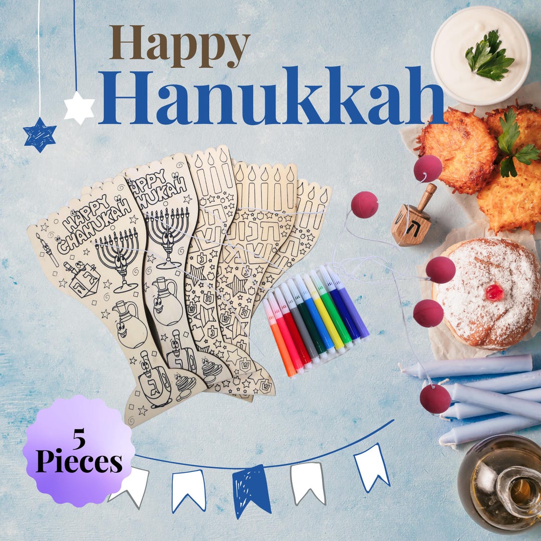 Chanukah DIY Paddle Ball Craft Kit | Hanukkah Arts N' Crafts Set ...