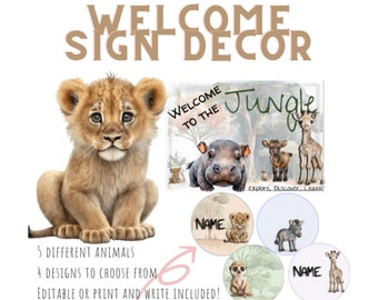 Editable Welcome Safari Classroom Poster, Classroom Bulletin Board ...