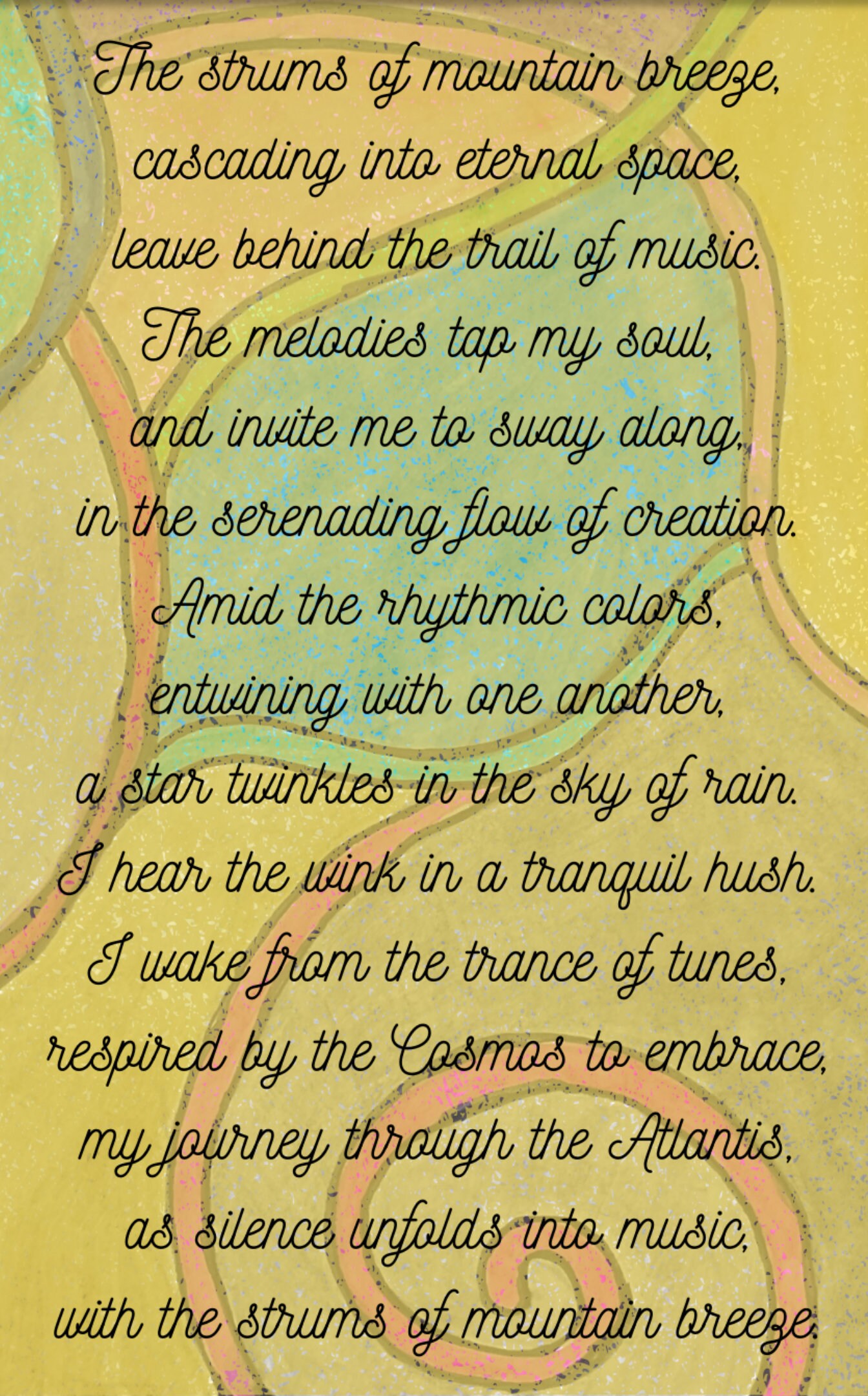 Original Poetry Wall Art Language of Music Original Painting Water ...