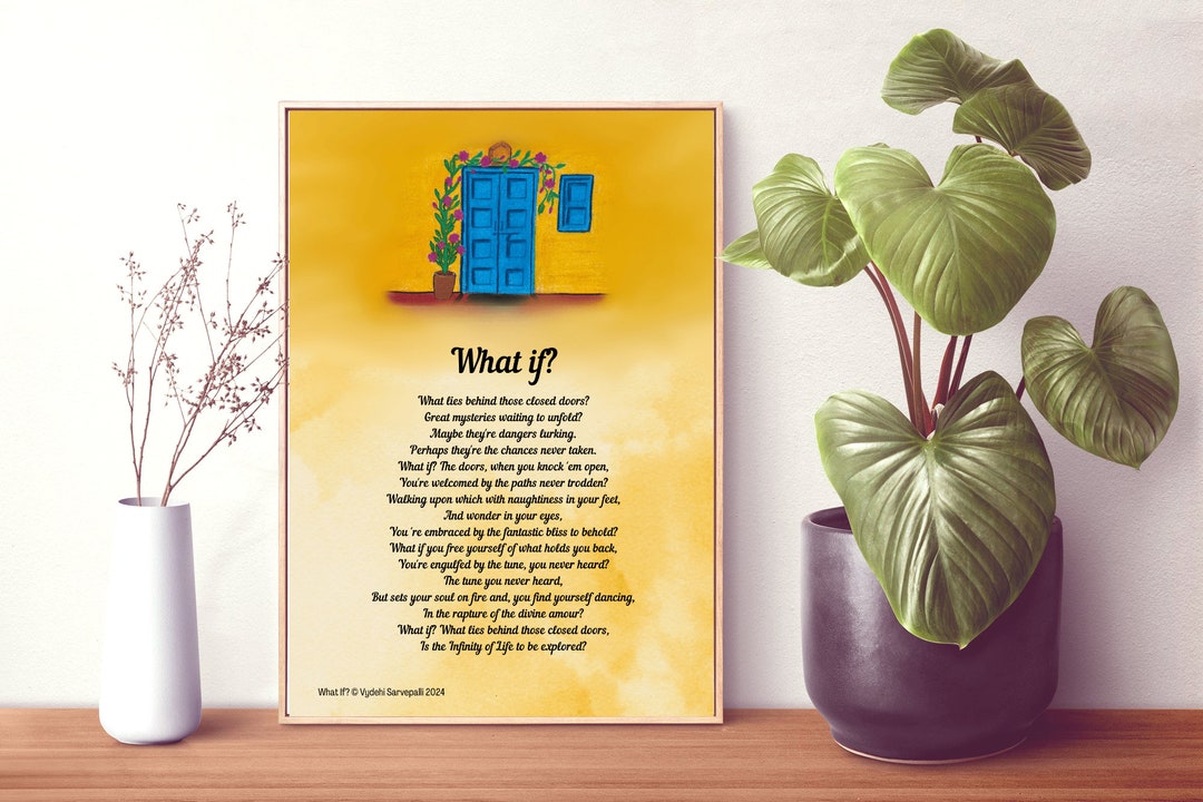 Original Poetry WHAT IF Wall Art Poem and Sketch - Etsy