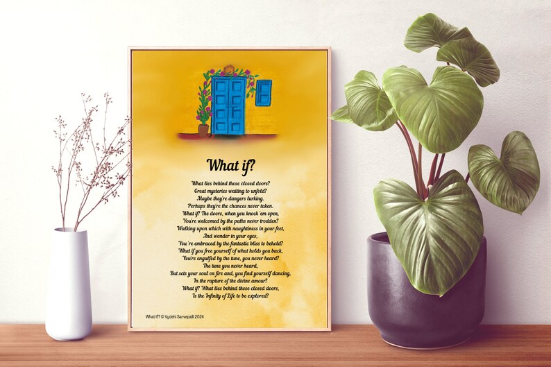 Original Poetry WHAT IF Wall Art Poem and Sketch - Etsy