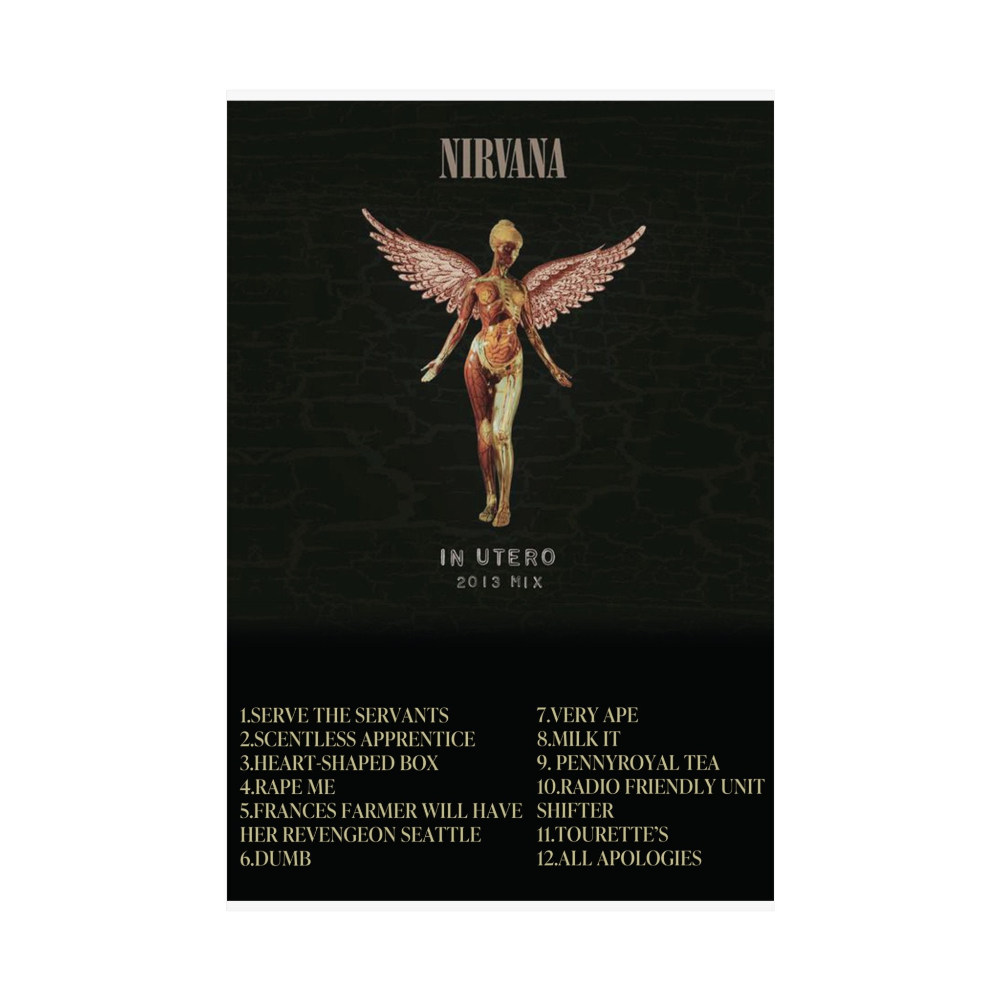 Nirvana in Utero Album Cover Poster, Music, Nirvana, Rock, Poster ...
