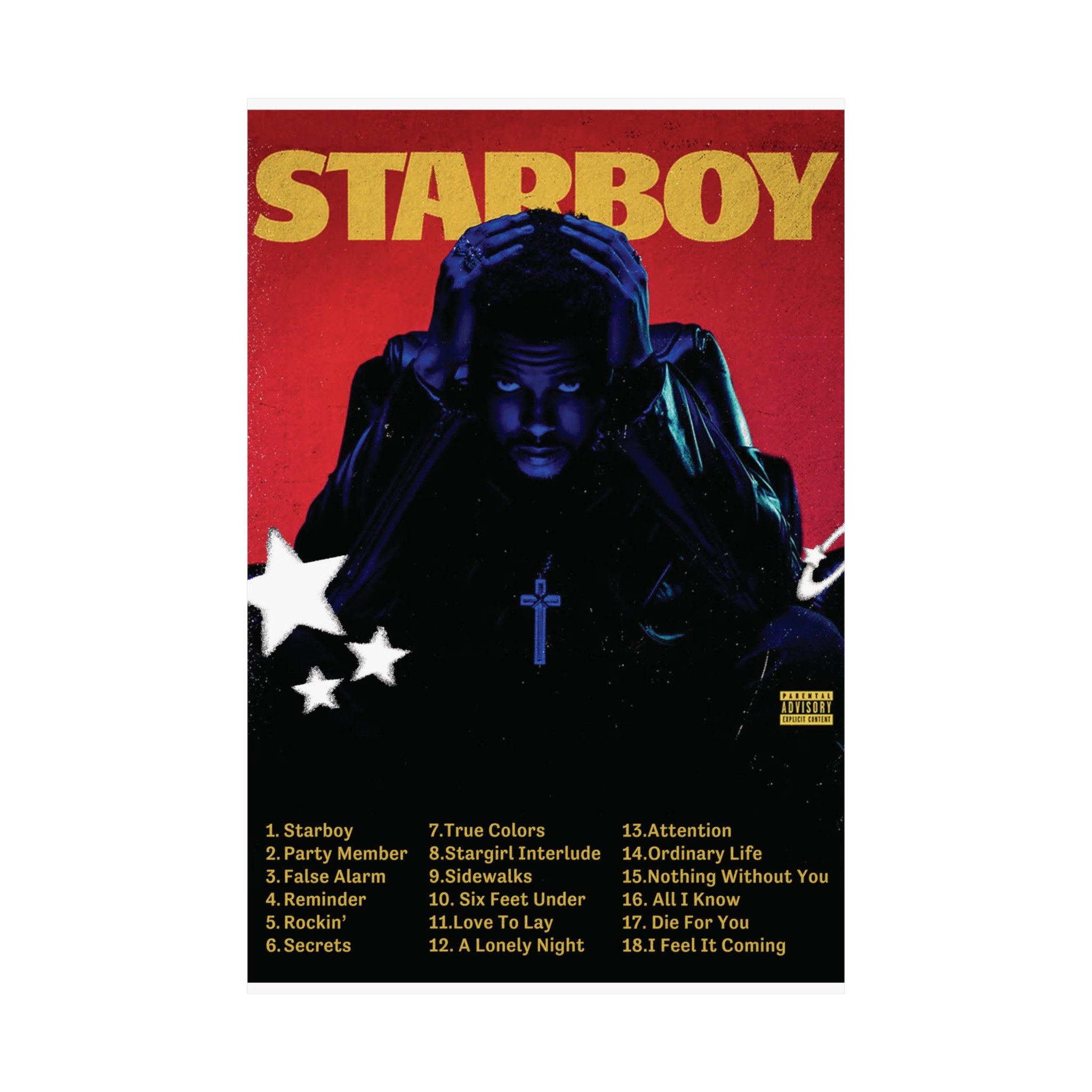The Weeknd Starboy Album Cover Poster, Music, the Weeknd, Pop, Poster ...