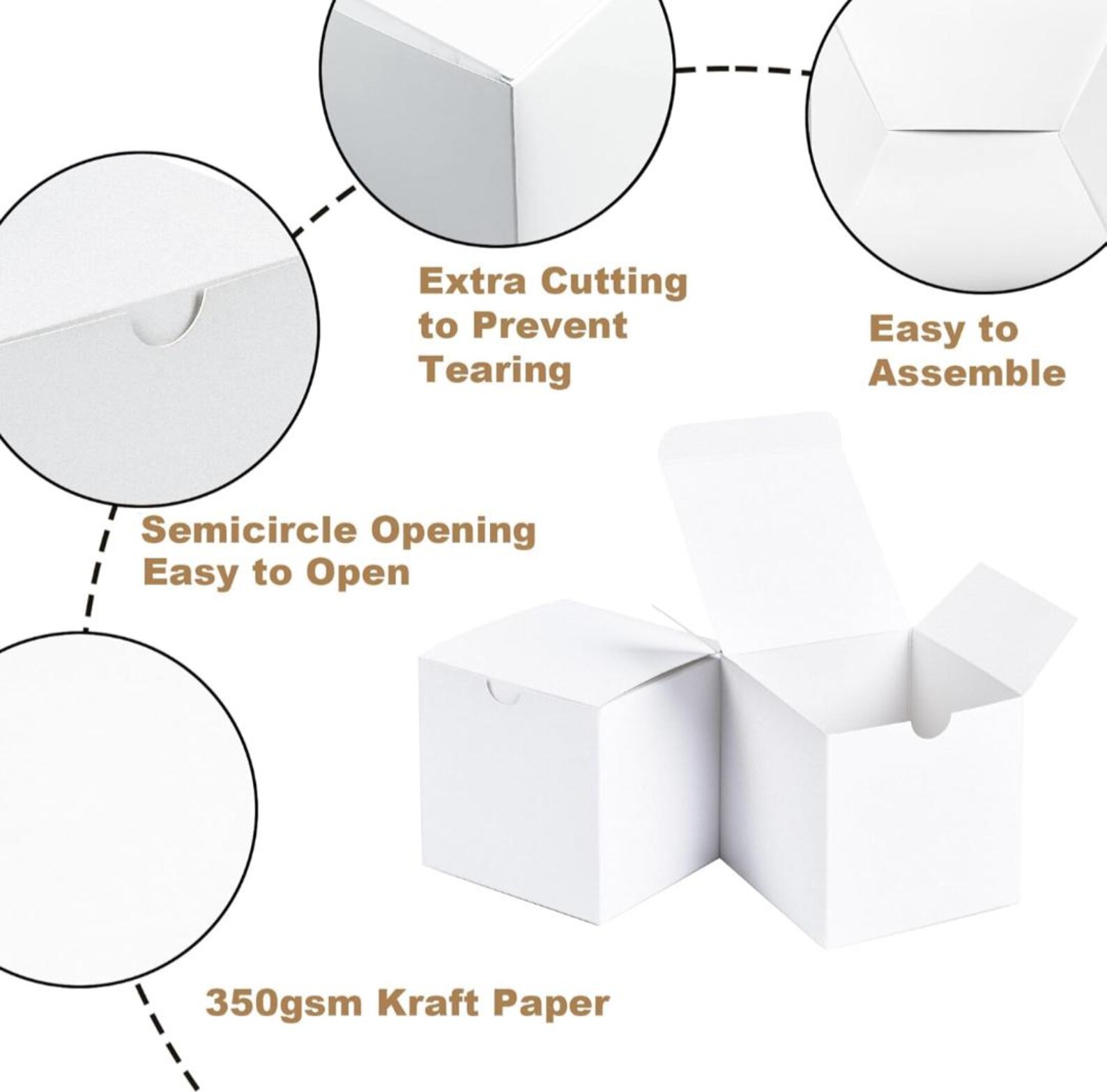 4x4x4 Gift Boxes White Cardboard Foldable - Favor Boxes Set of 10 - Etsy