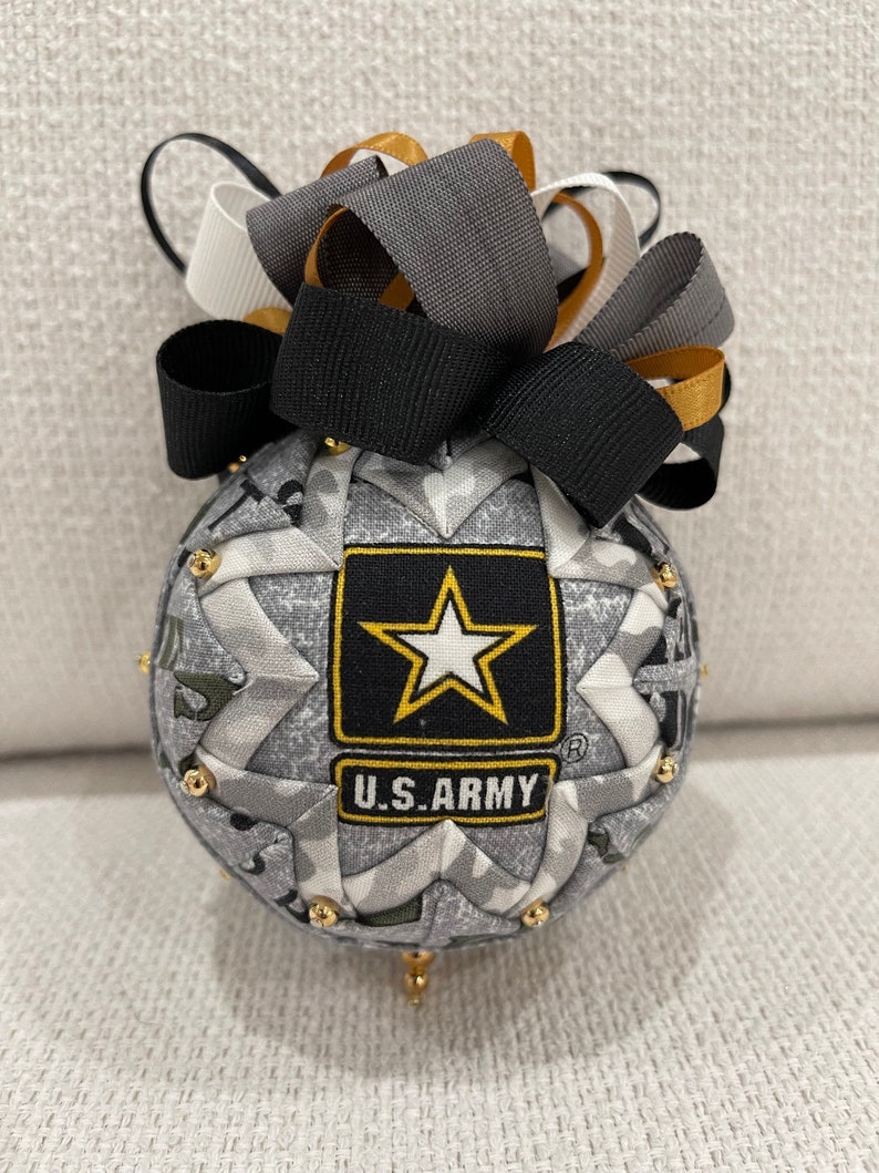 Large 3" U.S. Army Ornament Made From Licensed Military Fabric – Black ...