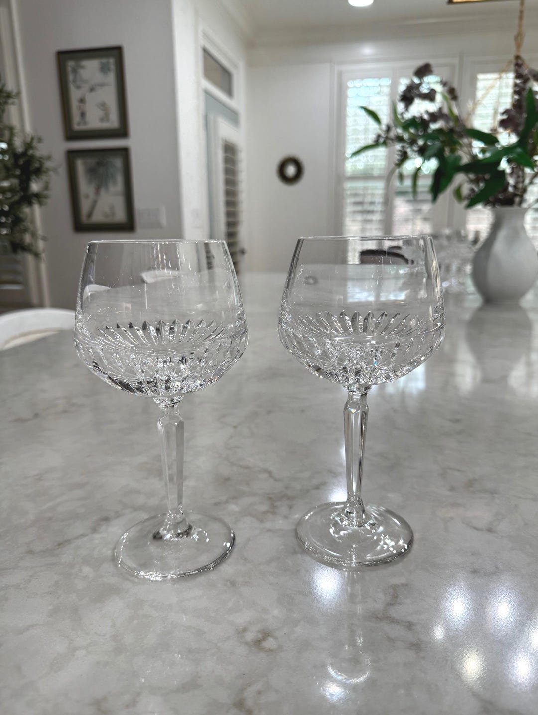 Red Wine German Cut Crystal Glasses, Pair (4 Sets Available) - Etsy