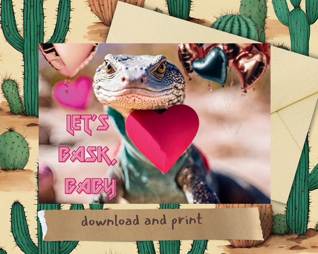 Lizard Lover-print-at-home-anniversary or Friends Card-instant-download ...