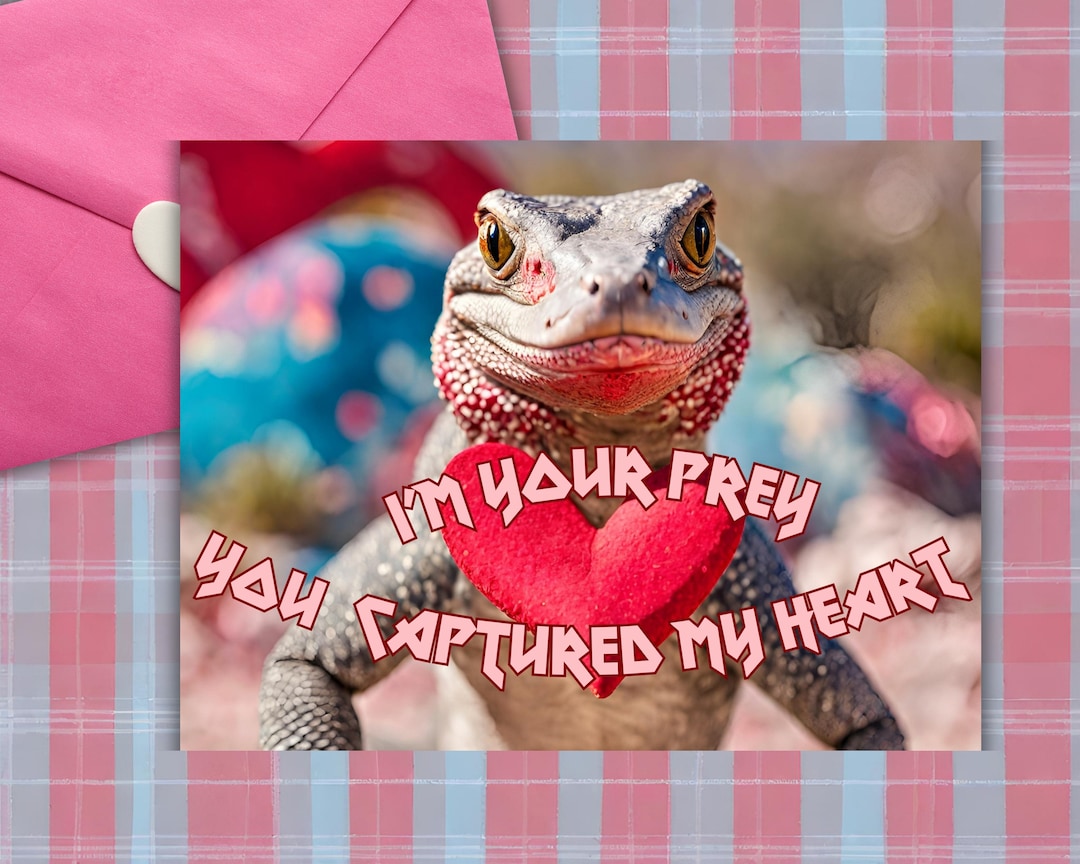 Lizard Lover Printable Valentine-anniversary Card-instant Download ...