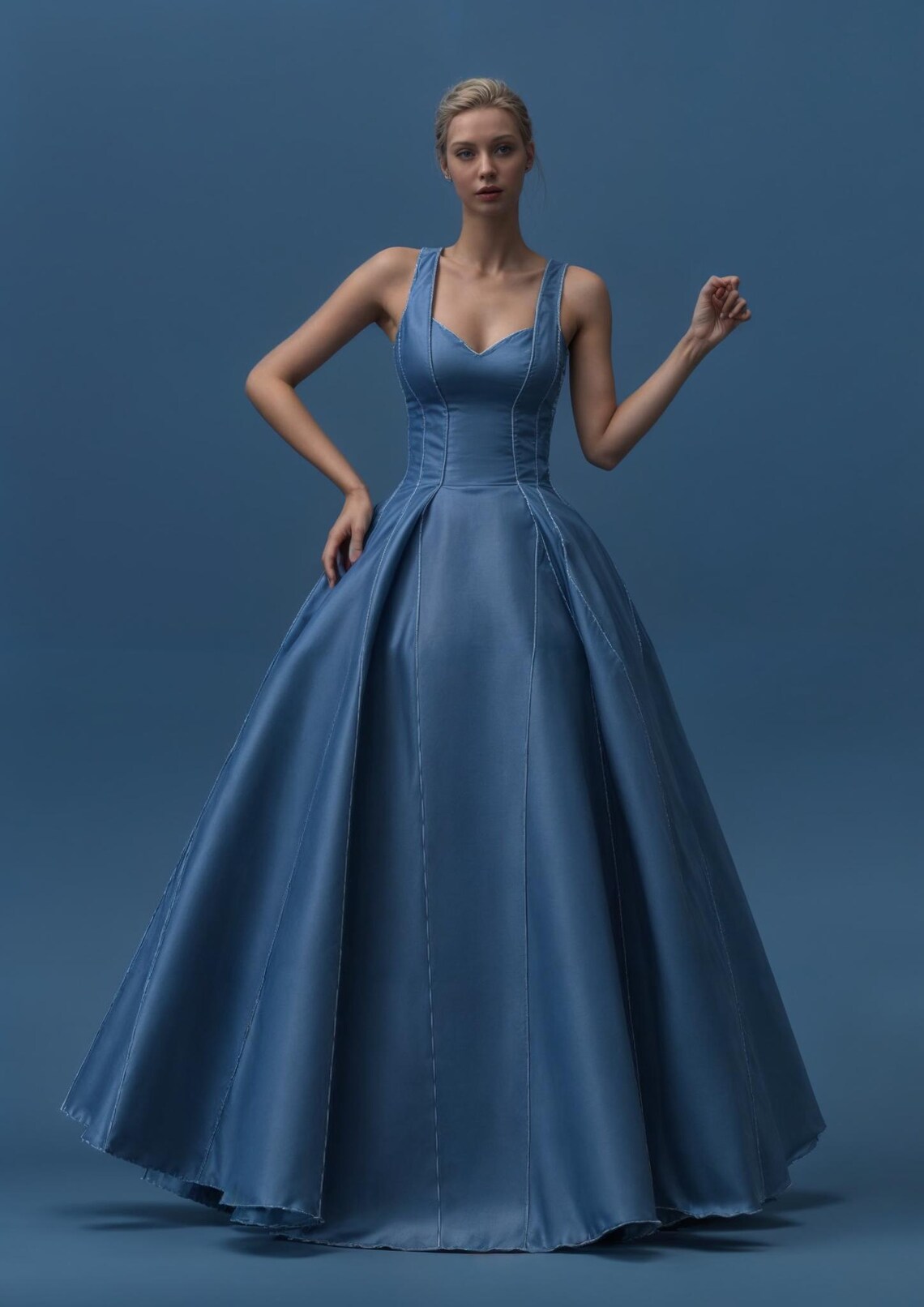 3D Garment Made With CLO - Women's Blue Gown-zprj - Etsy