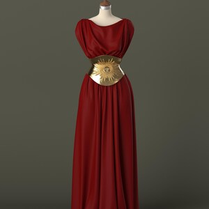 3D Garment Made With CLO - Green Gown With Gold Belt-zprj - Etsy