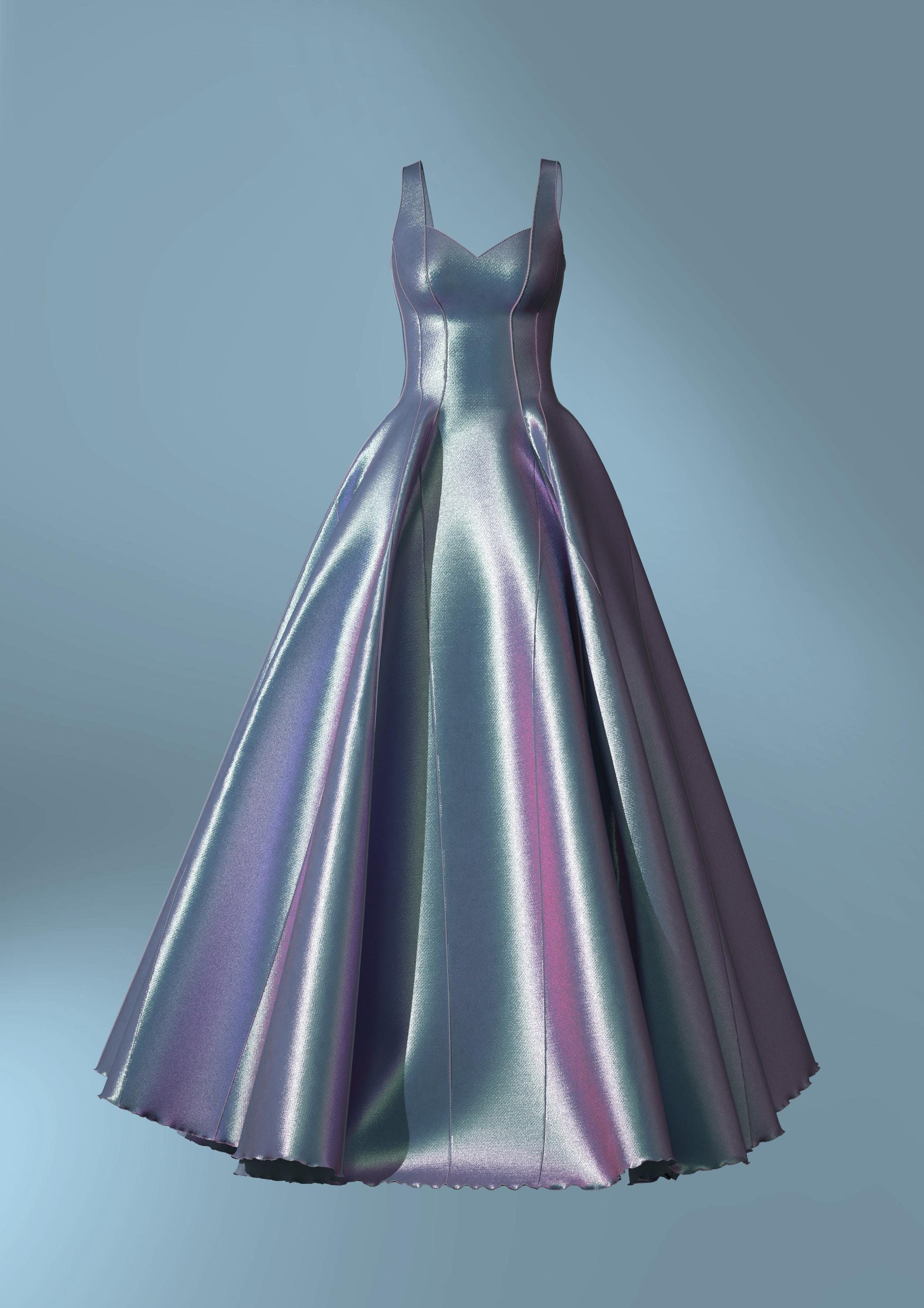 3D Garment Made With CLO - Women's Blue Gown-zprj - Etsy