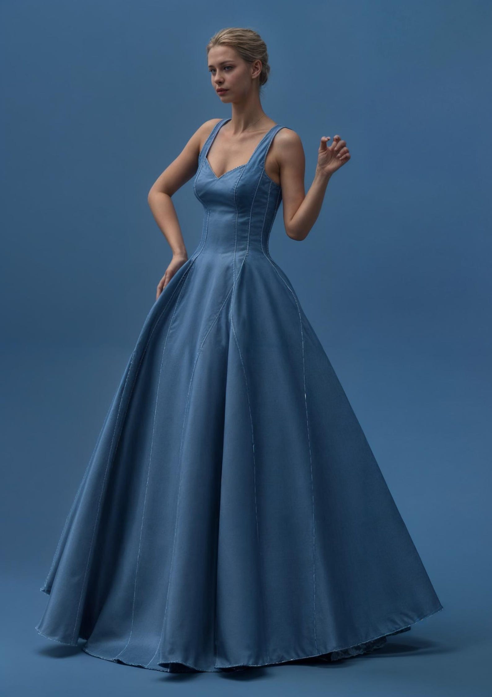 3D Garment Made With CLO - Women's Blue Gown-zprj - Etsy