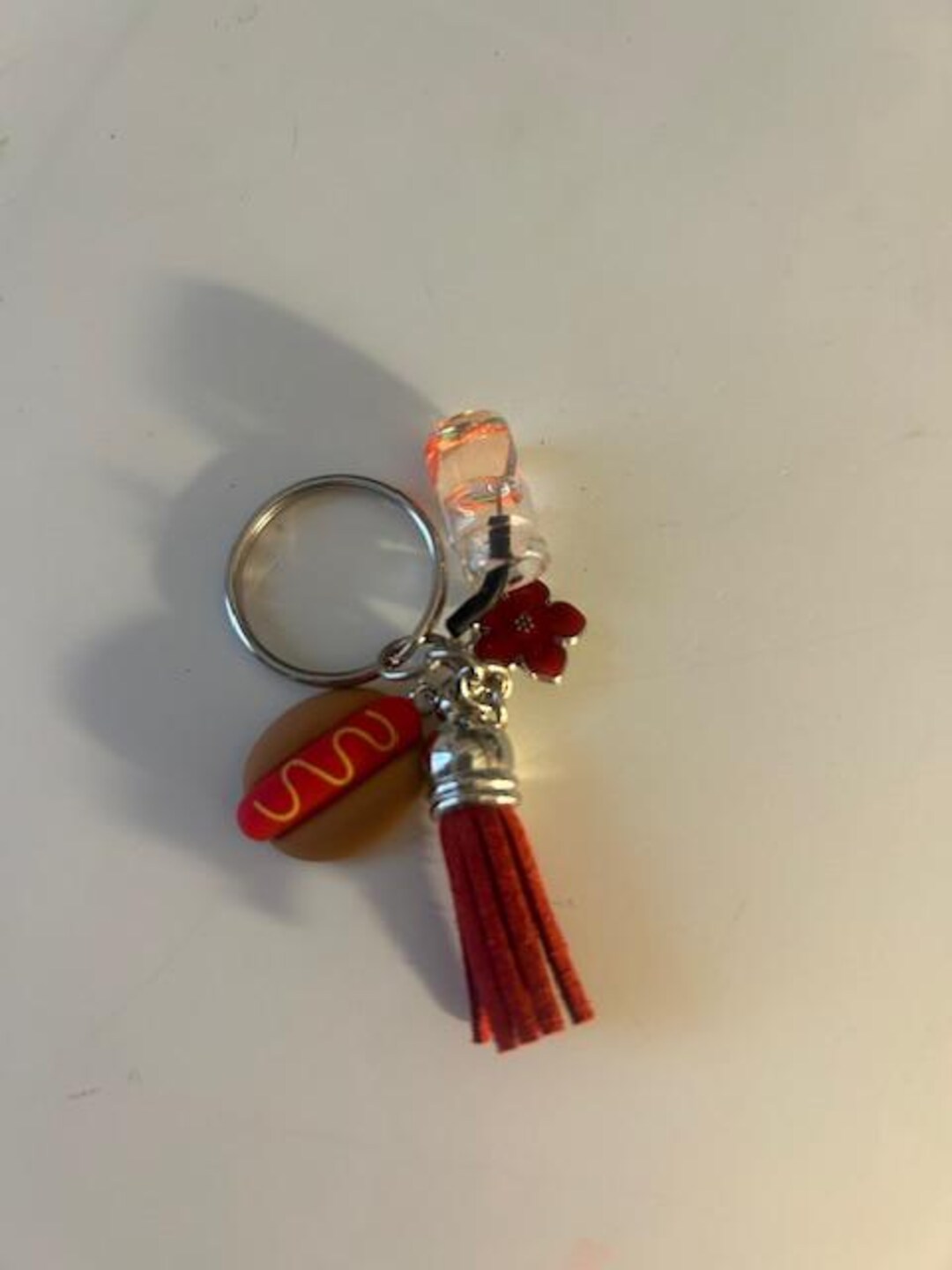Handmade Red Hot Dog Keychain - Etsy