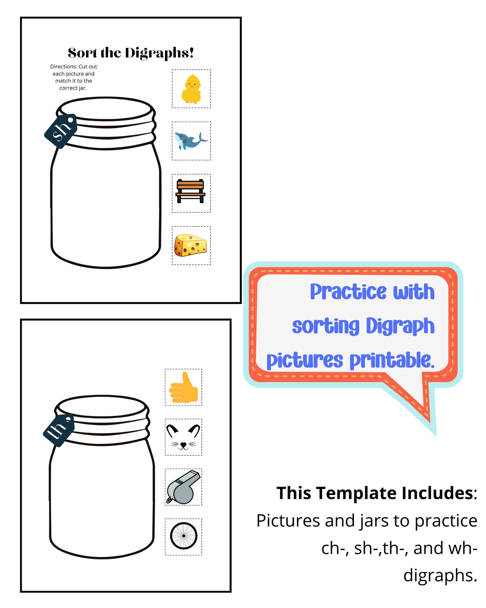 Printable Digraph Activity for Kinder-2nd Grade - Etsy