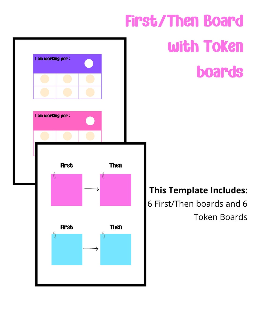 First/then Boards With Token Boards - Etsy
