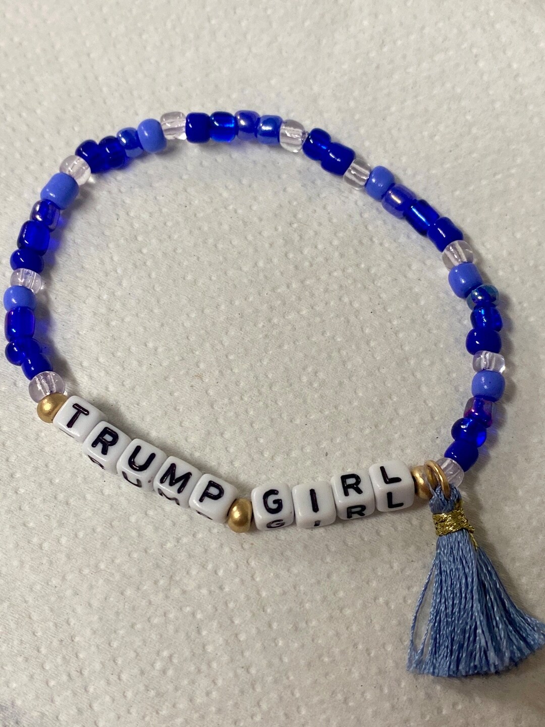 Colorful Glass Beaded TRUMP GIRL Bracelet - Etsy